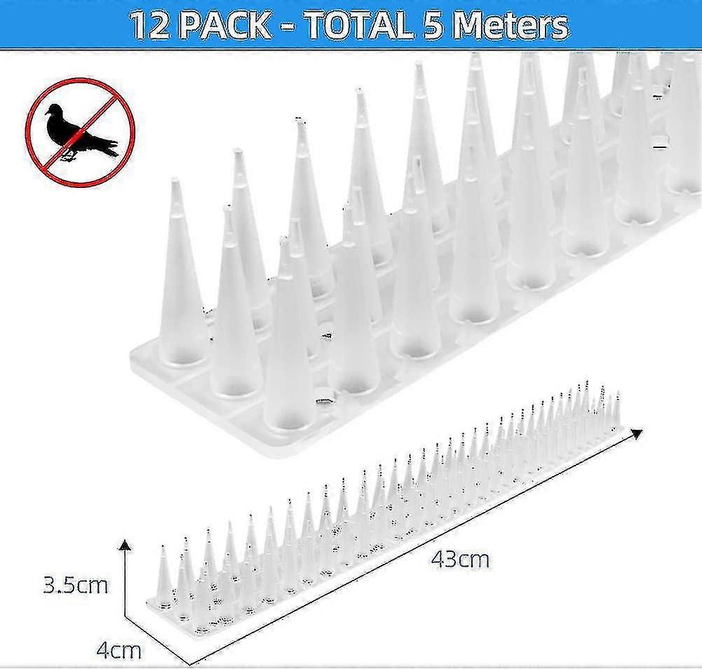 5 Meter Pigeon Spikes, 3 Rows Plastic Pigeon Repellent Bird Repellent ...