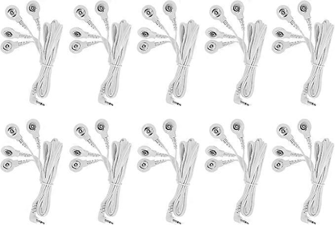 10pcs DC 2.5mm 4 Button Electrode Wire Cable, Compatible Wires for ...