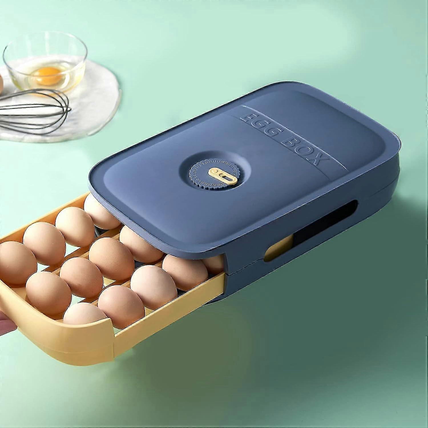 Egg Container Fridge for 21 Eggs,Kitchen Egg Drawer Boxes,Egg Basket ...