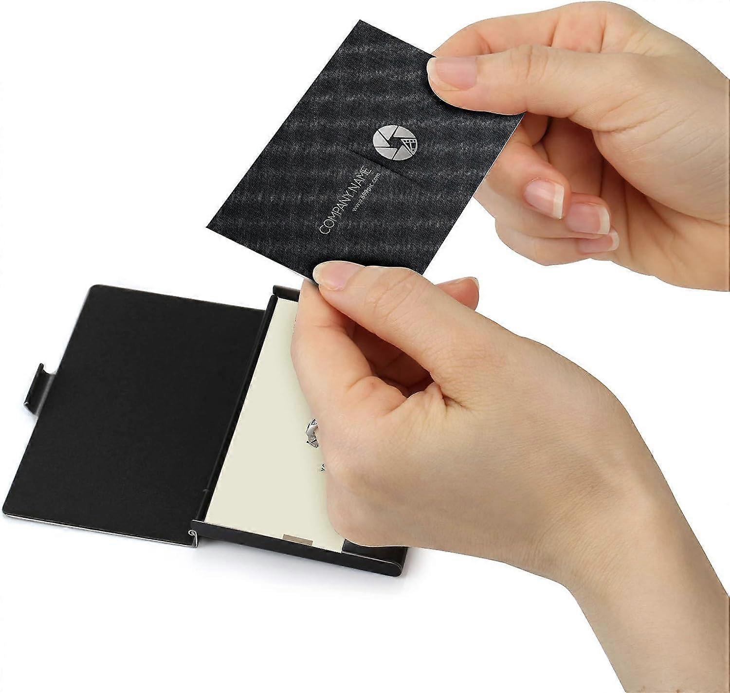 2 piece business card cases stainless steel card case black business ...