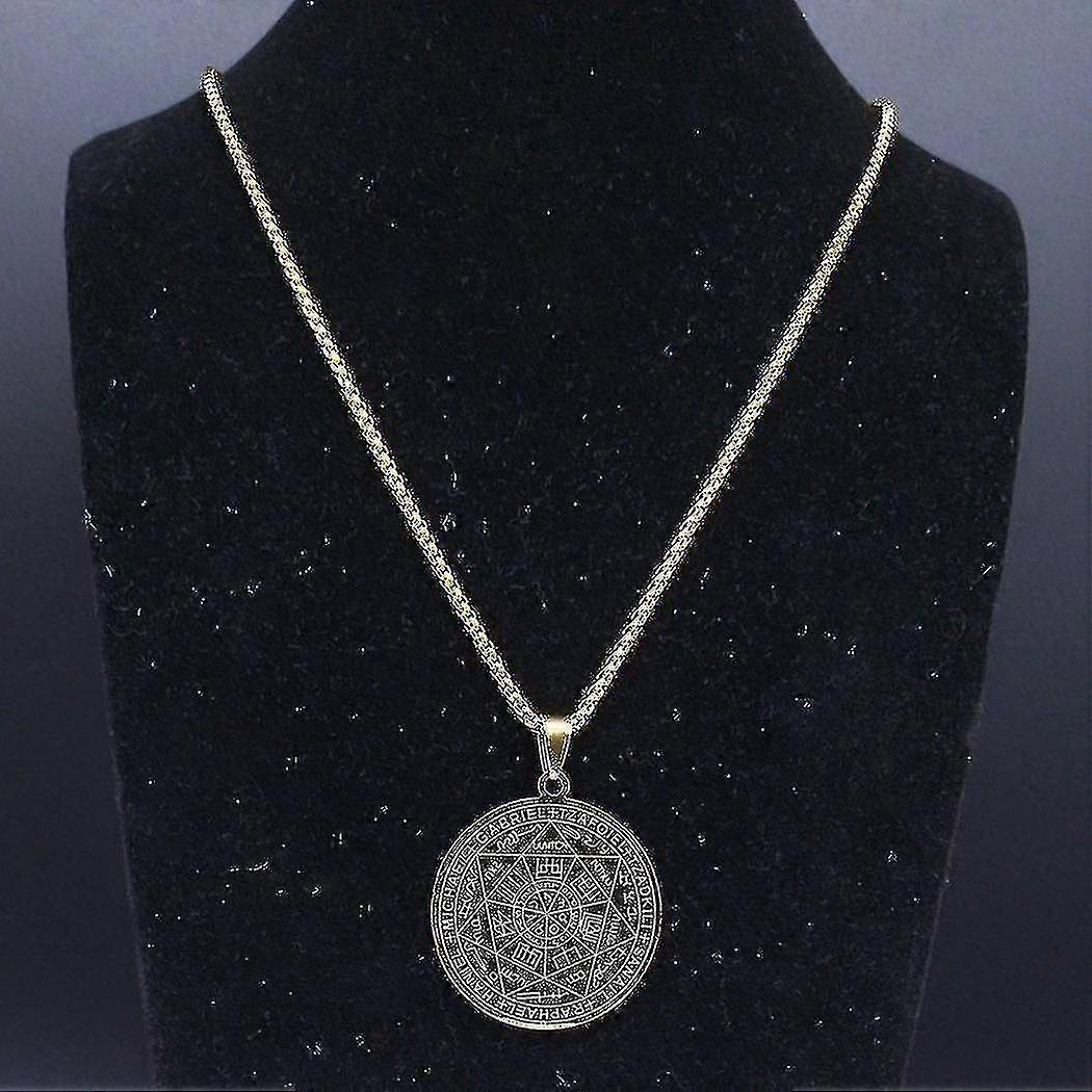 Seven Archangels Amulet Stainless Steel Necklaces Men Seal Of Solomon ...