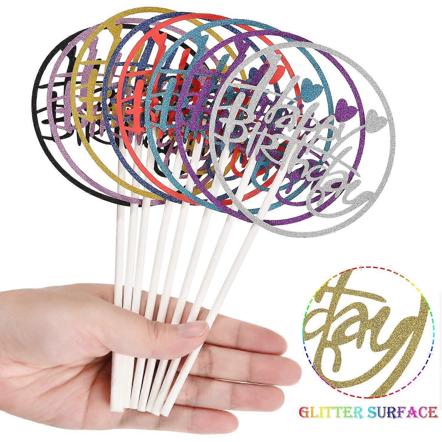 40 Pieces Birthday Cake Toppers Happy Birthday Cake Topper Picks ...