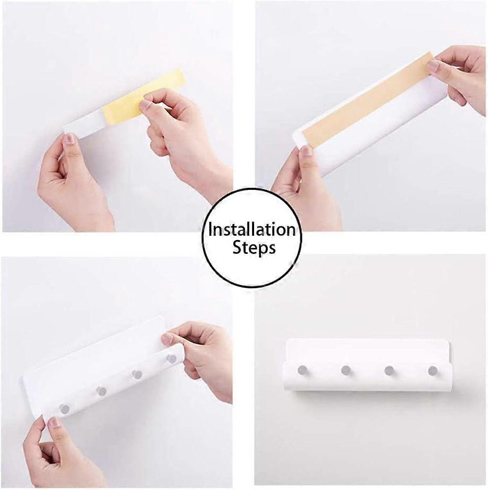 Key Holder Wall Mounted White, Modern Plastic Mail Holder And Key Rack ...
