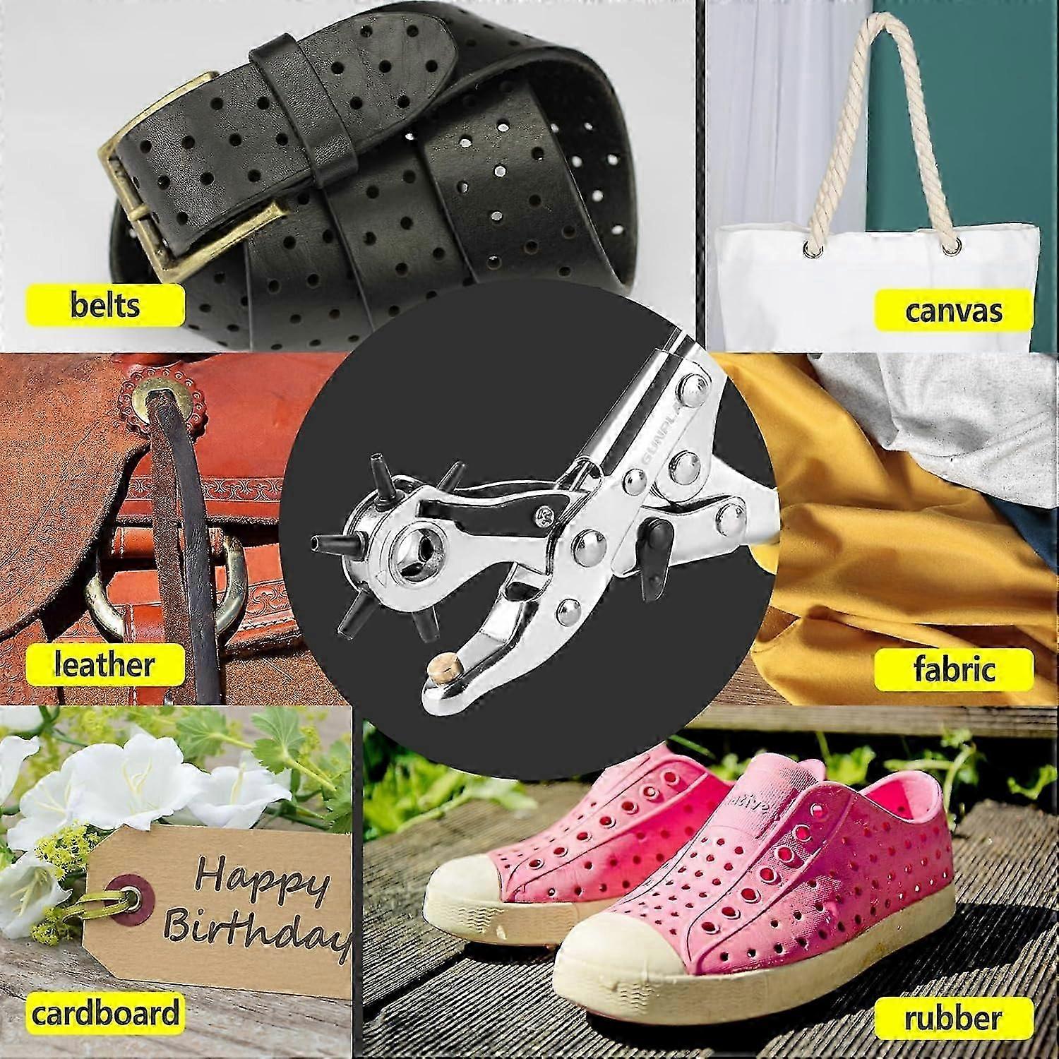 Rotary Hole Punch for Leather Multi-Size, Dimension Rotating Punch Tool ...