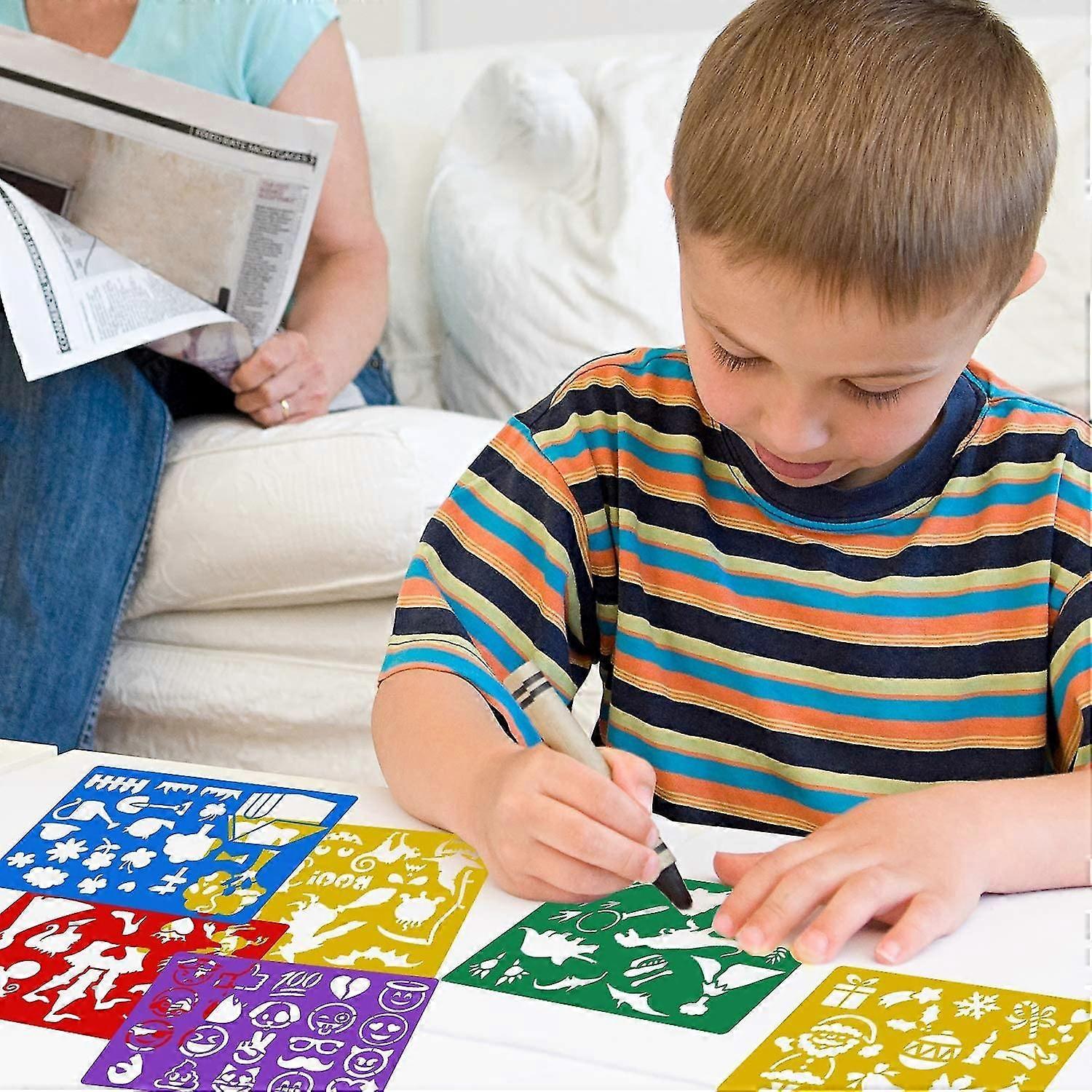 20pcs Color Drawing Templates For Kids, Plastic Painting Stencil ...