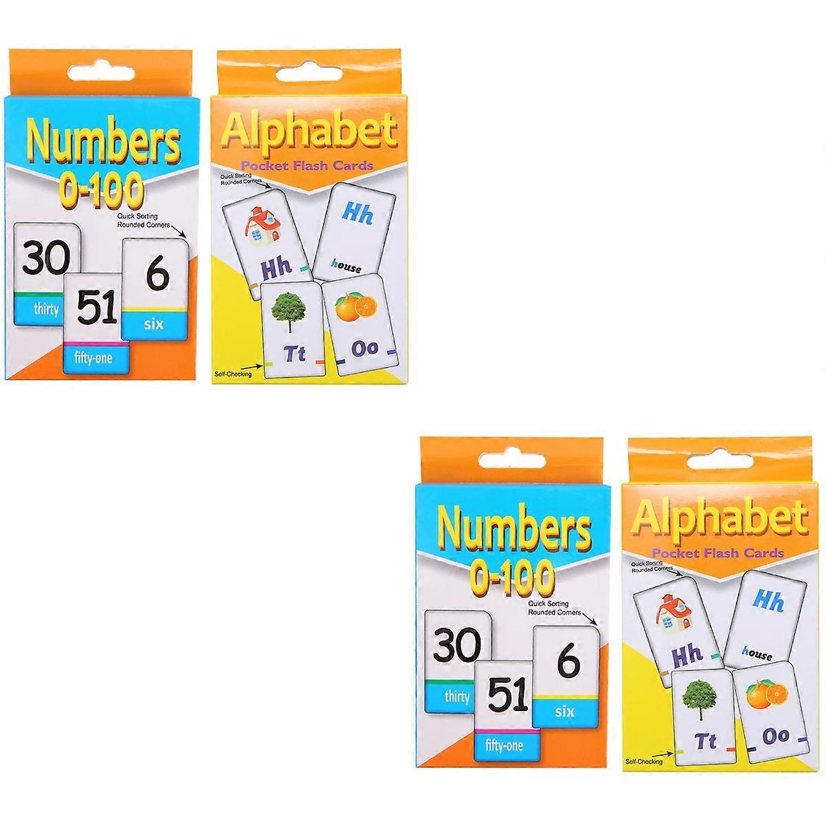 Alphabet and Number Flash Cards Educational Cards for Kids 4Sets ...