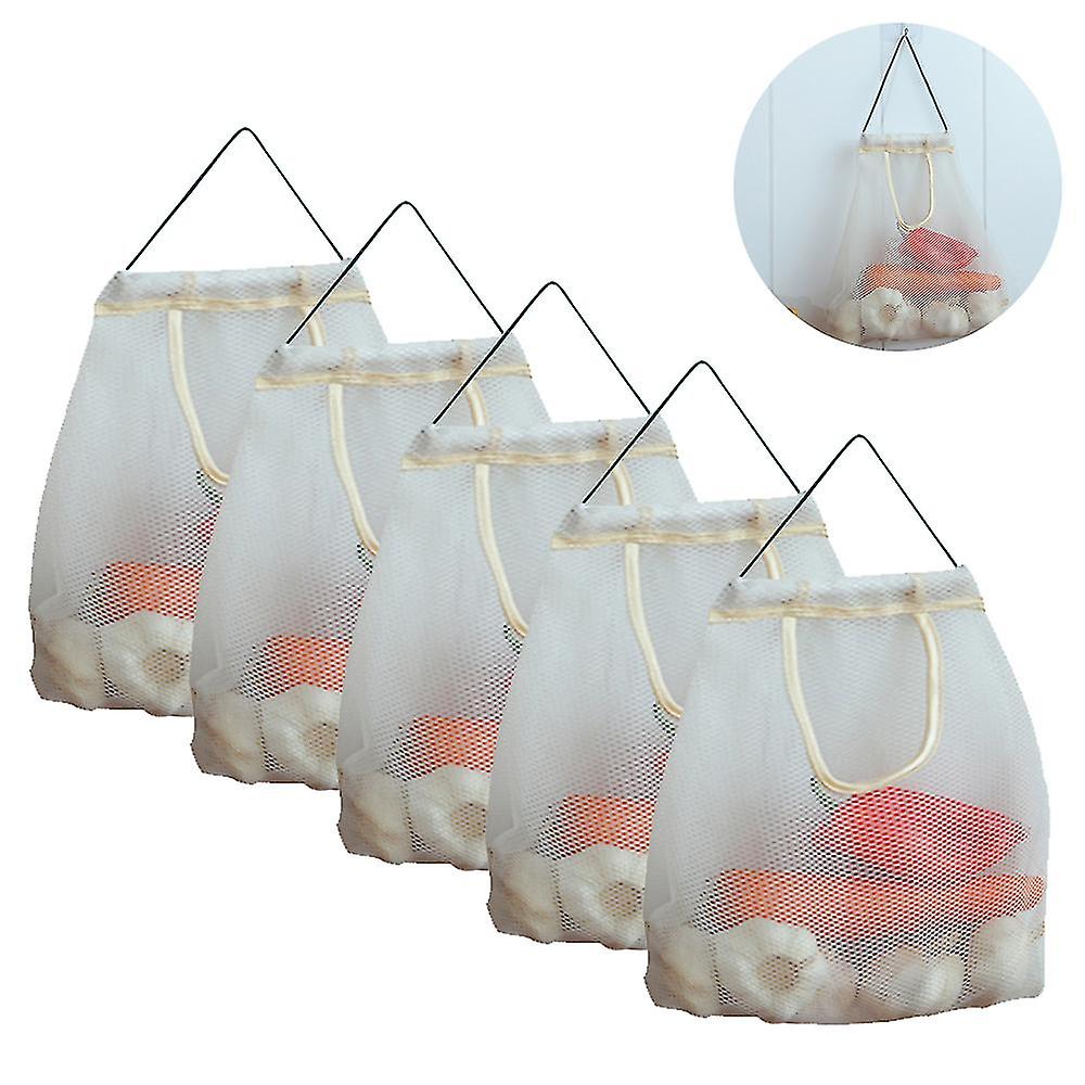 2023 5pack Reusable Mesh Bags For Fruit And Vegetable Hanging Storage ...