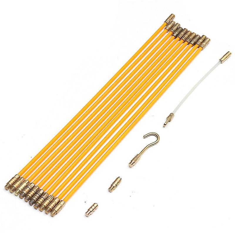 10Ft Fiberglass Running Wire Cable Coaxial Electricaltape Pull Push Kit ...
