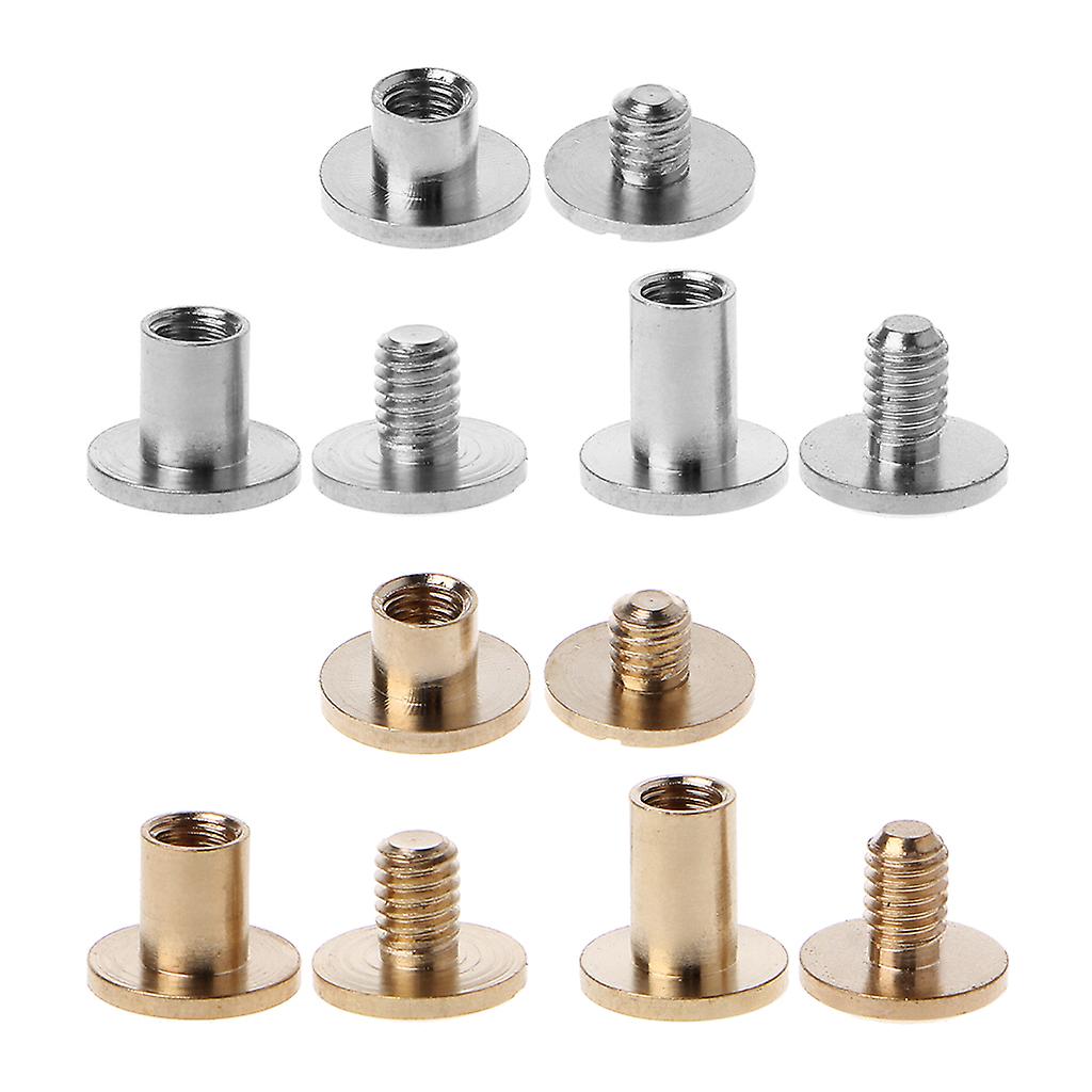 10 Pairs Chicago Binding Screw Leather Repair Metal Round Screw Posts ...