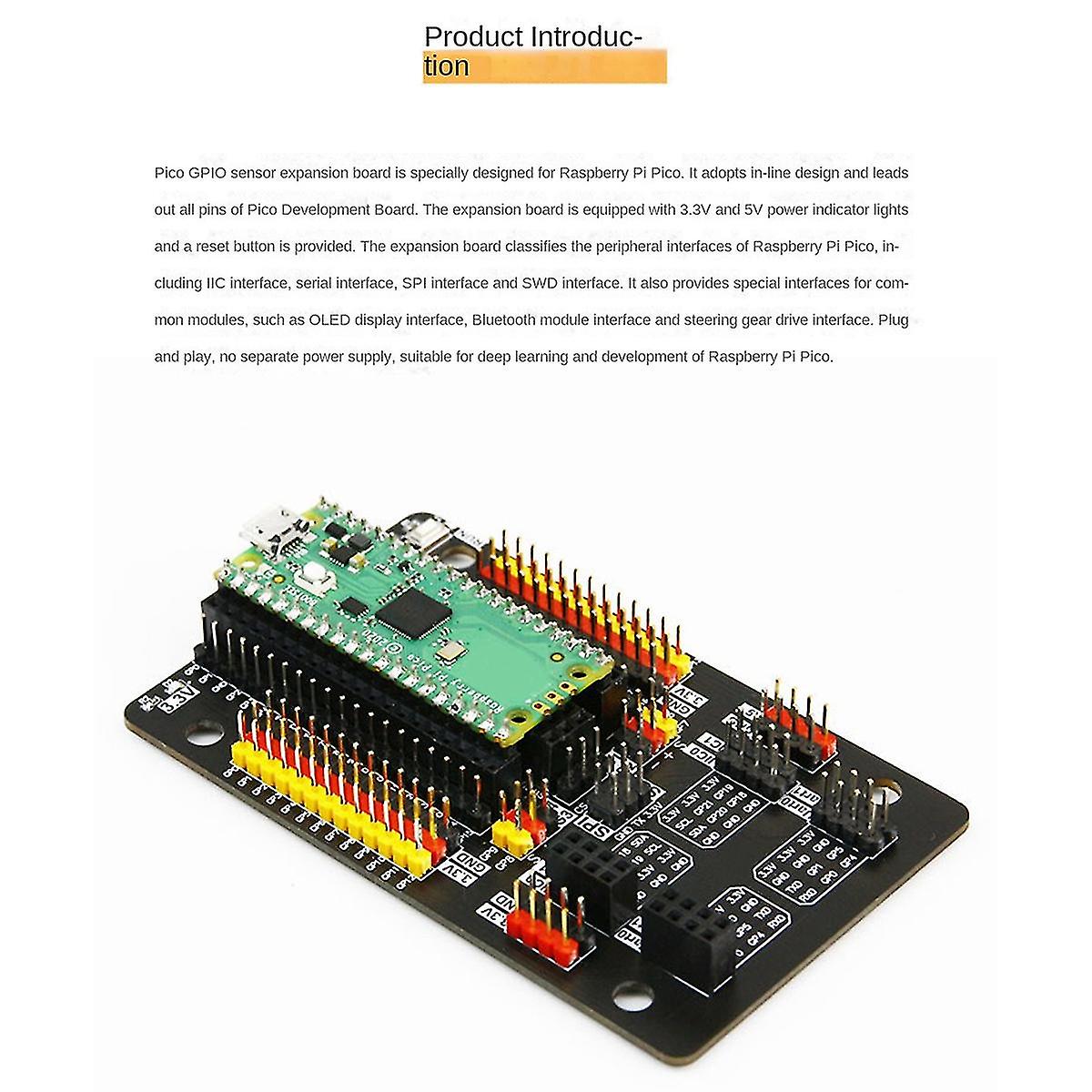 För Pico Gpio-sensorexpansionskort Direkt plug-in-anslutning 4-vägs 5v ...