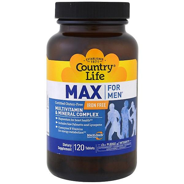 Max for Men- Multivitamin & Mineral Complex- Iron-Free (120 tablets ...