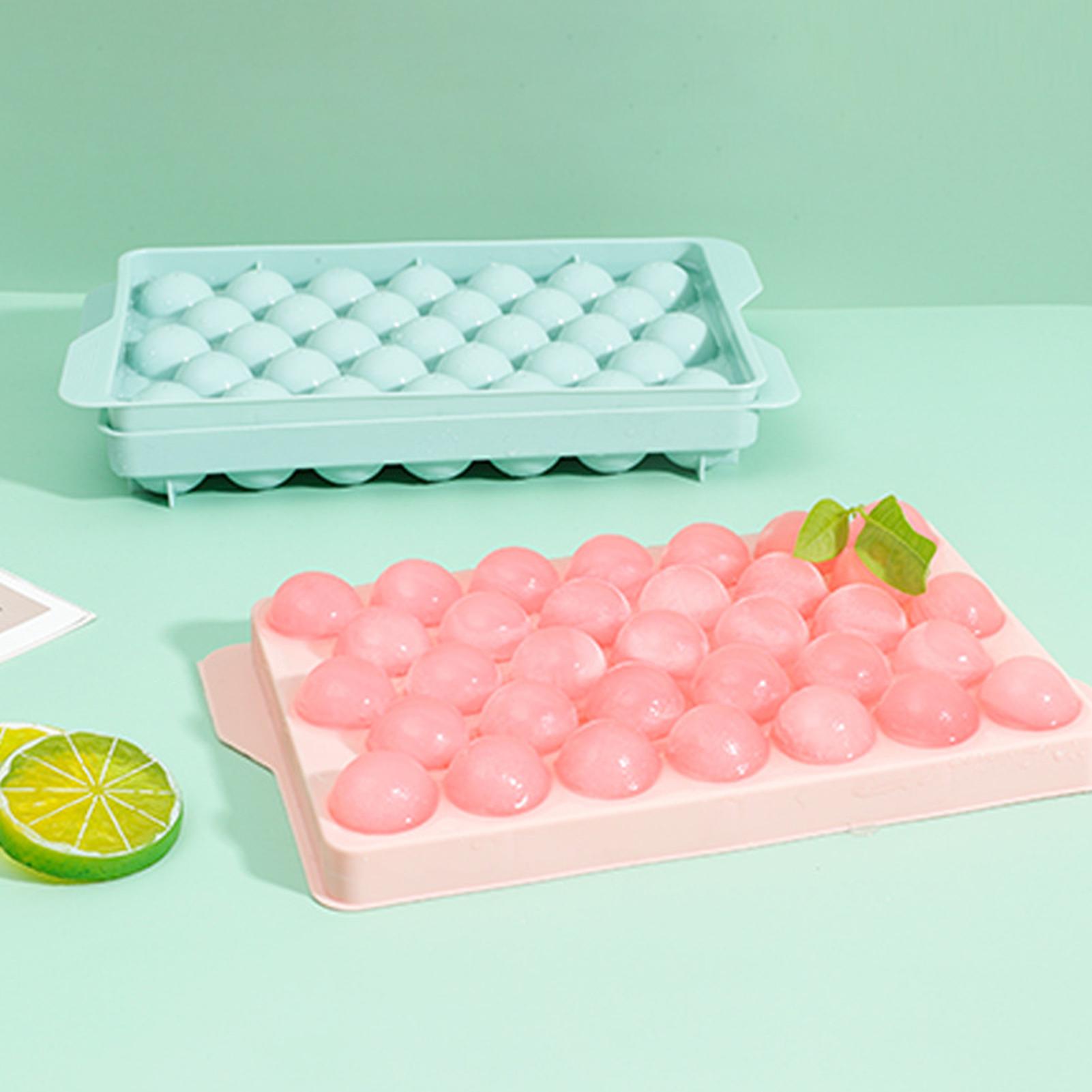 Wharick Ice Cube Tray Round Tasteless PP 33 Grids Cocktails Reusable ...