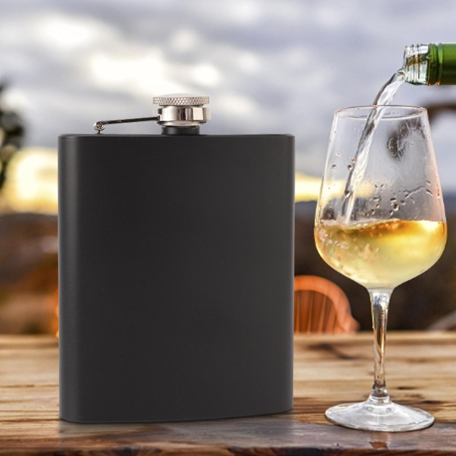 1 Set Hip Flask Shock-proof Good Sealing Capacity Portable 7oz Whiskey ...