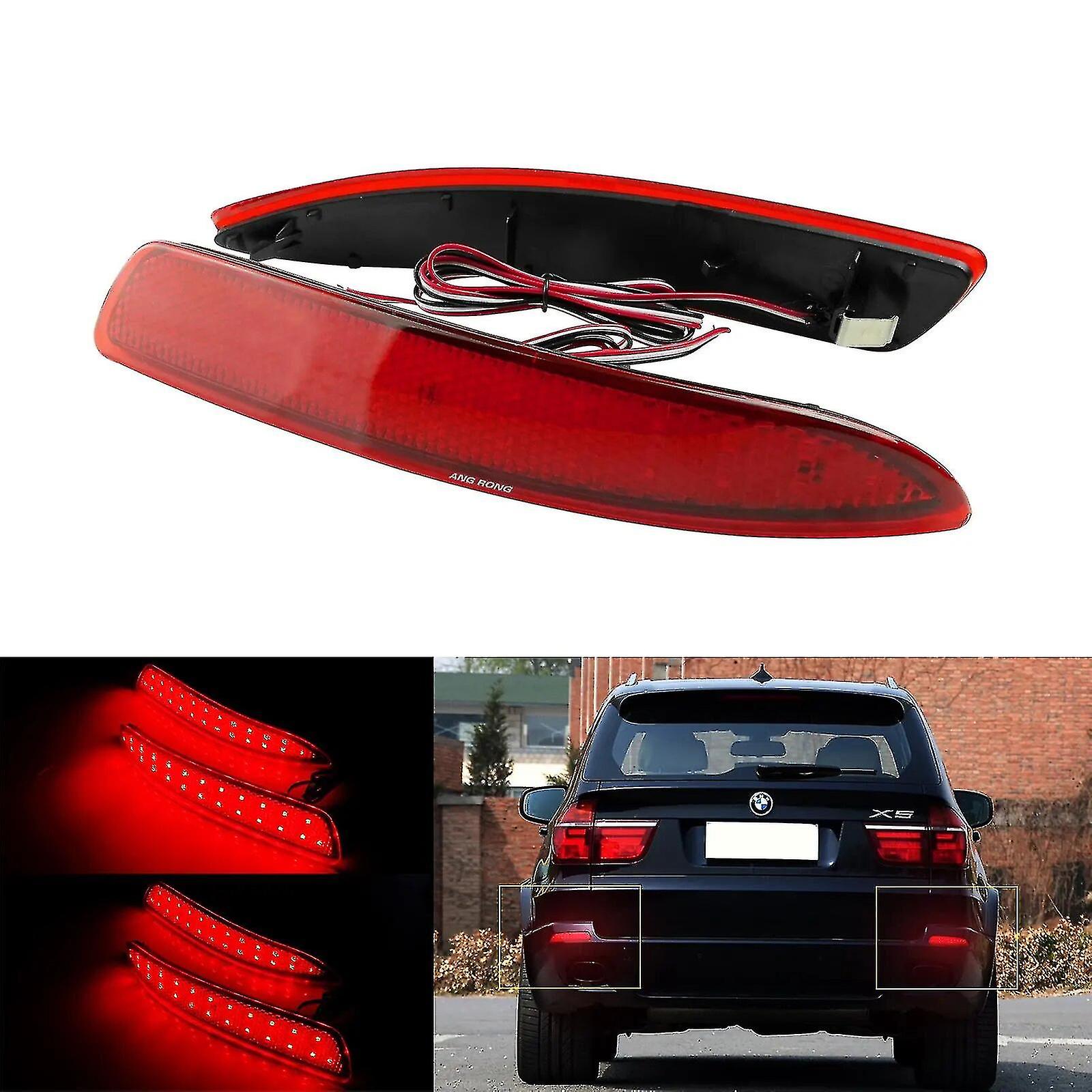 2x Red Lens Led Rear Bumper Reflector Tail Brake Stop Light For Bmw X5 ...