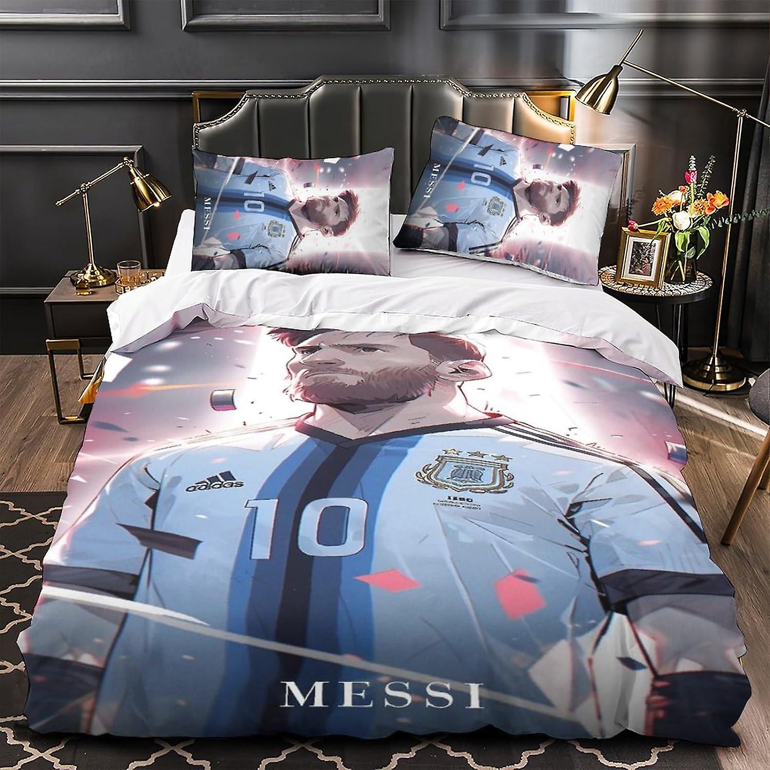 PGtaa Lionel Messi Bedding Sets Duvet Cover Football Star Bed Set ...