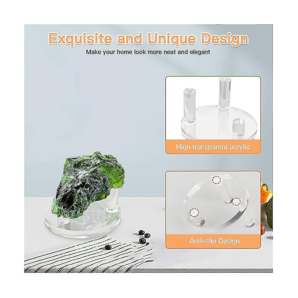 4 Packs 1.9Inch Rock Display Stand, Three- Square Acrylic Display ...