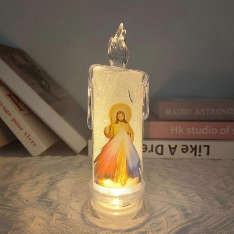 Jesus Catholic Christian Religious Ceremony Virgin Electronic Flameless LED Devotional Prayer ...