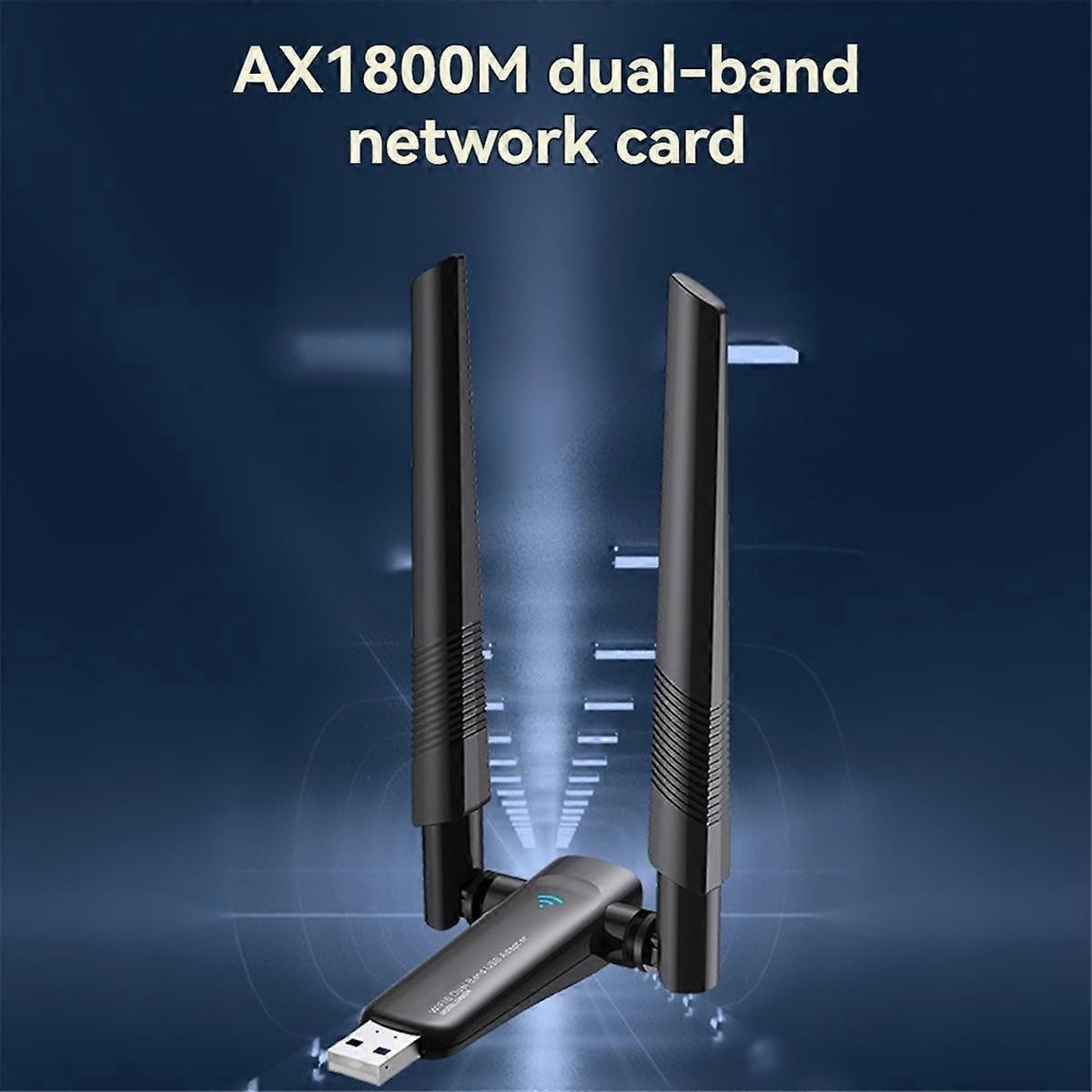1800Mbps WiFi 6 USB Adapter 5G/2.4GHz Wi-Fi Wireless Network Card High Gain Antenna | Fruugo UK