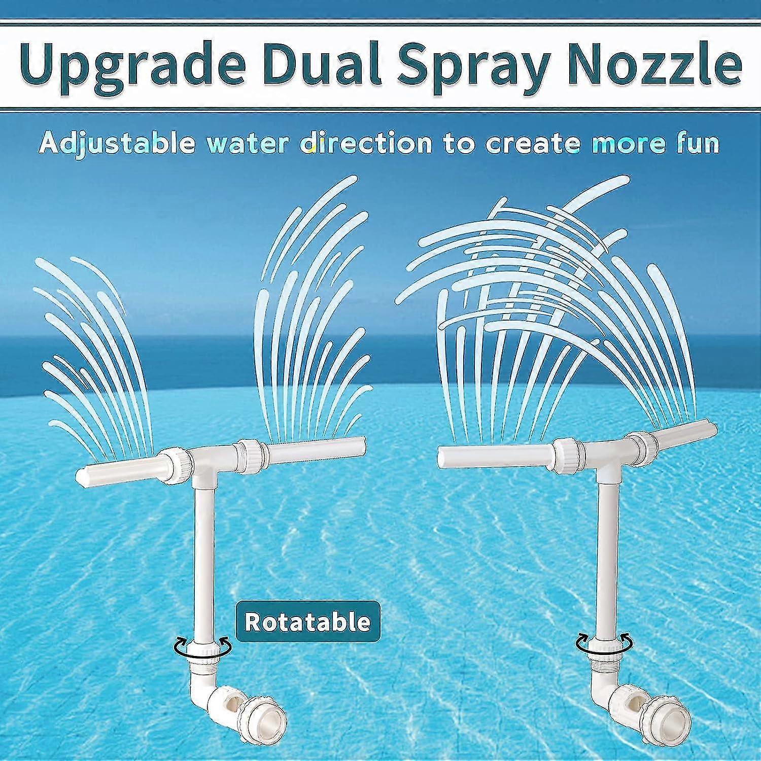 Poolfontän för pooler över och i marken, justerbar Dual Spray ...