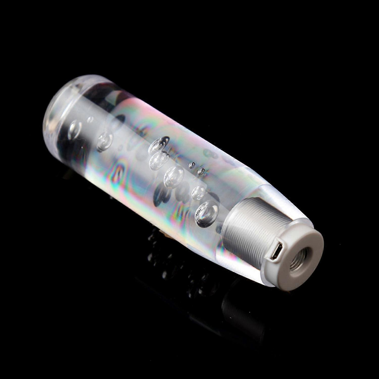 LED Light RGB Shift Knob Stick Crystal Transparent Bubble Gear ...