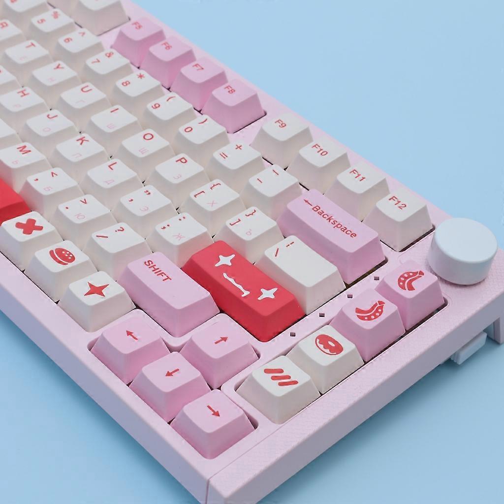 133Keys Keycaps CherryProfile Keycap PBT Pink RIM Theme for Girls Game ...