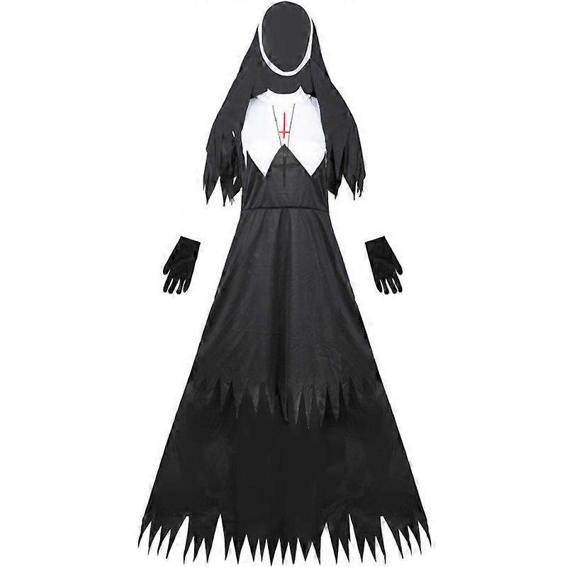 Plus Size Scary Nun Costume for Women, Sinister Outfit, Gothic Dress-Up ...