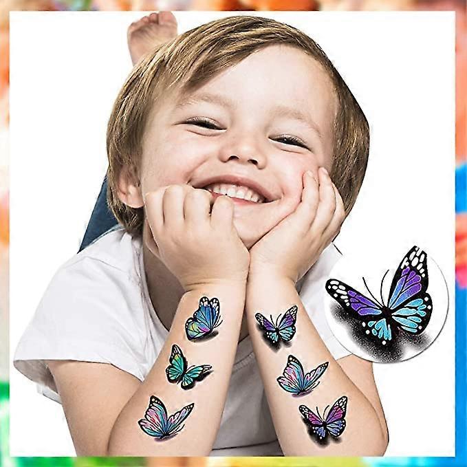 70 butterfly temporary tattoos, 3D sticker tattoos, butterfly and ...