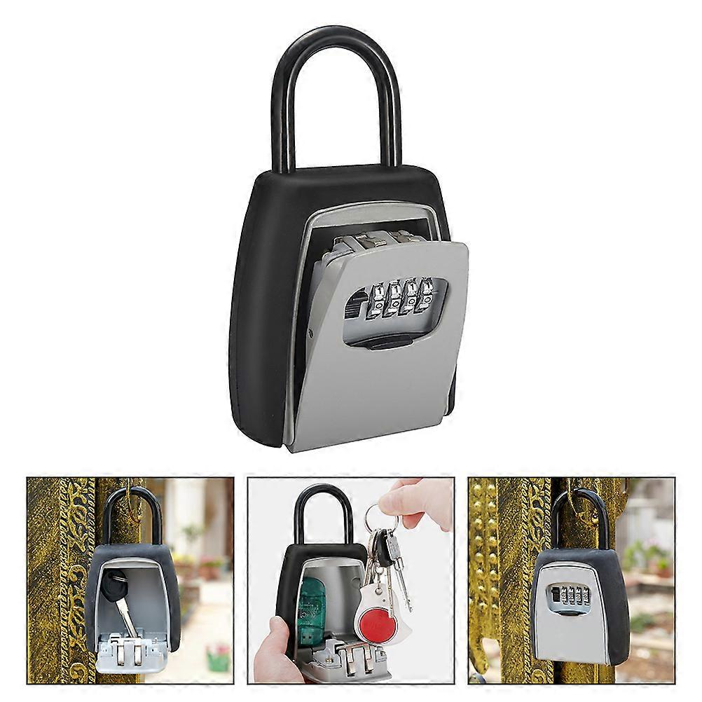 Portable Safe Weatherproof Lock Box 4 Digit Key Box Storage Key Lock ...