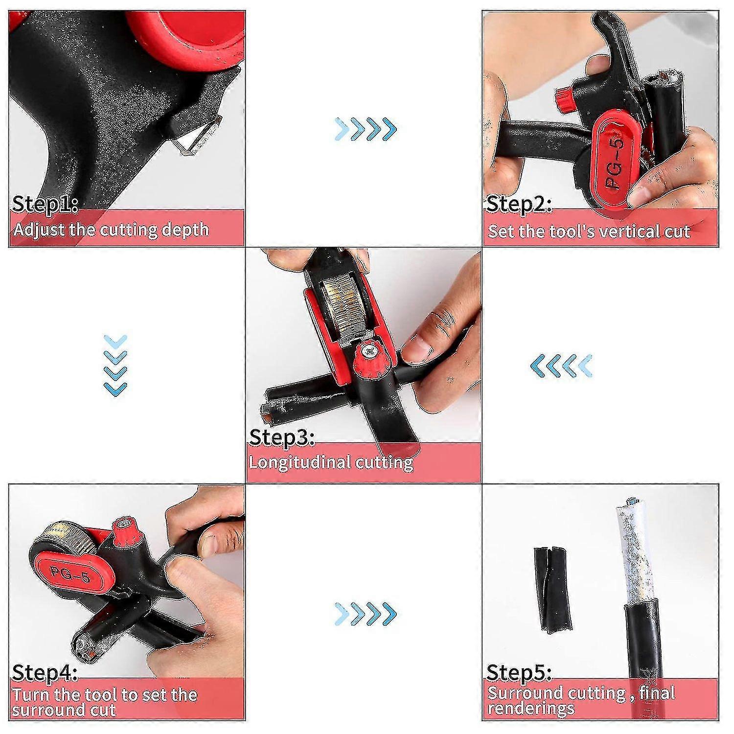 Ratchet Wheel Stripper, Pg-5 Knife Cable Stripper For 25mm Comm/pvc/lv ...