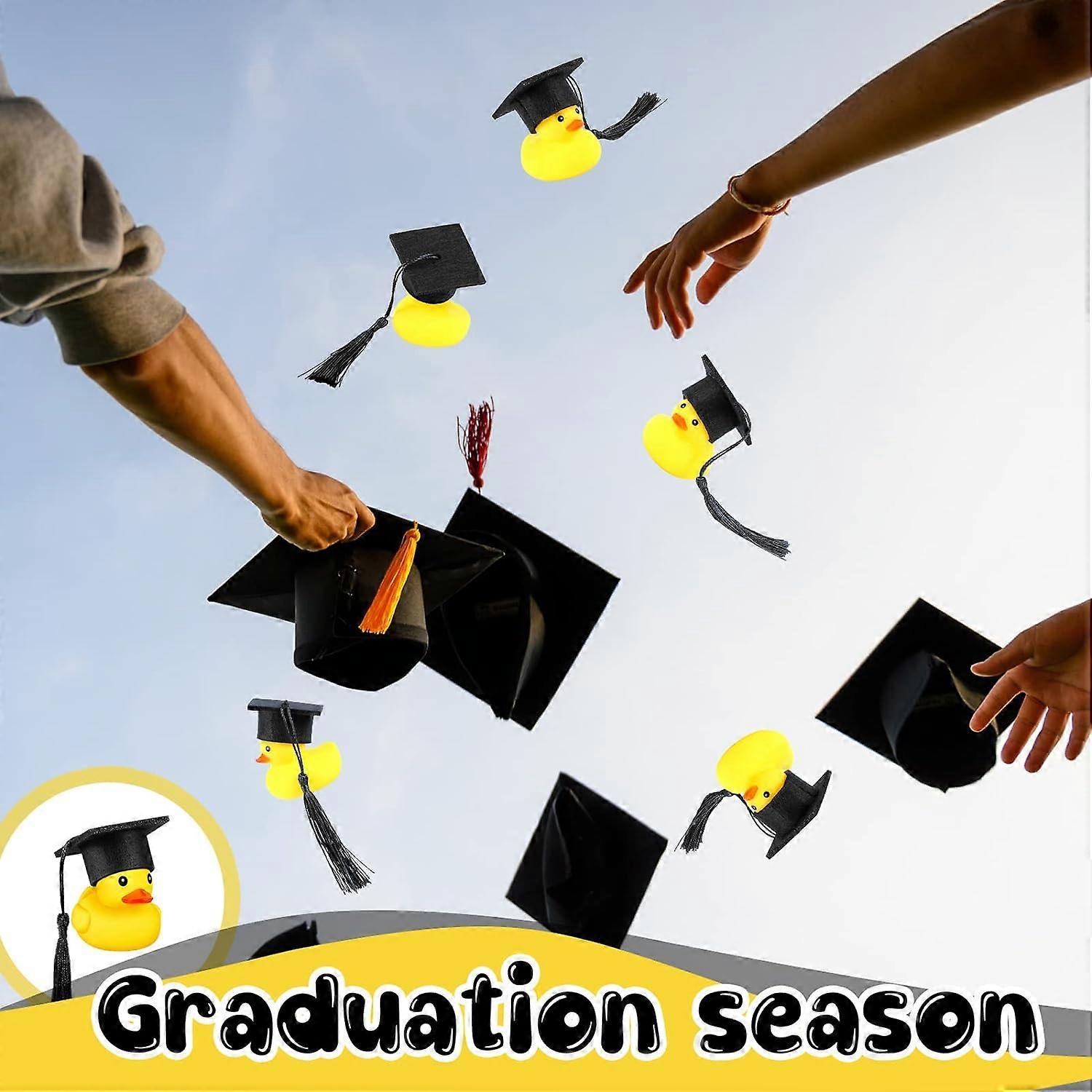 24Pcs Graduation Rubber Ducks with Grad Cap, 2024 Diploma Grad Rubber ...
