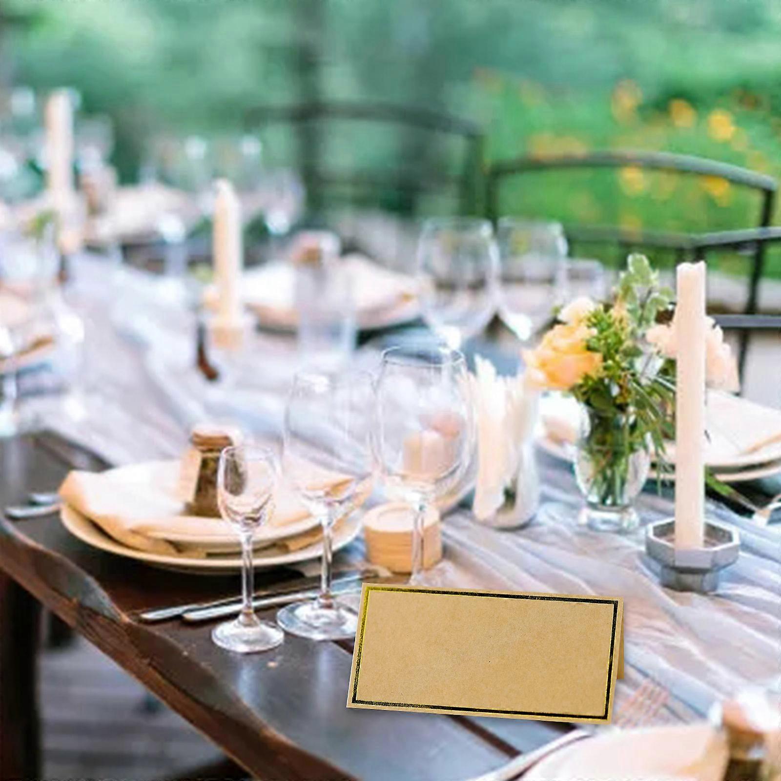 50Pcs Place Cards Small Tent Cards with Gold Foil Border Table Name ...