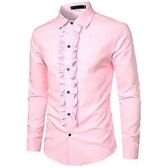 Men's Tuxedo Shirts Slim Fit Ruffled Wedding Dinner Tops Shirts | Fruugo UK