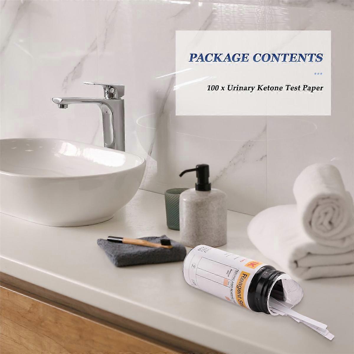 100Pcs/Bottle Ketone Strips Home Ketosis Urine Weight Lose Analysis ...