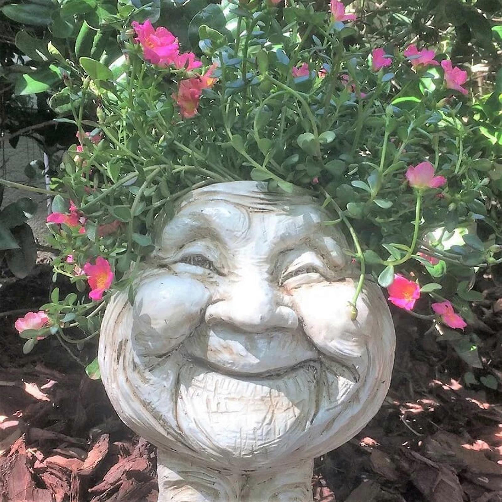 The Face Statue Planter Funny Muggle Face Sculpture Quirky Emoji ...