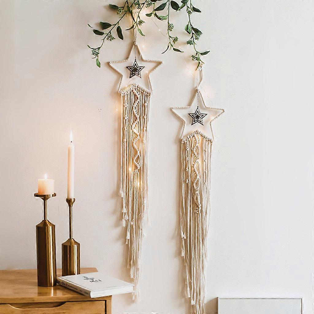 Metal Floral Hoops Star Wreath Macrame Rings Dream Catcher Macrame Wall ...