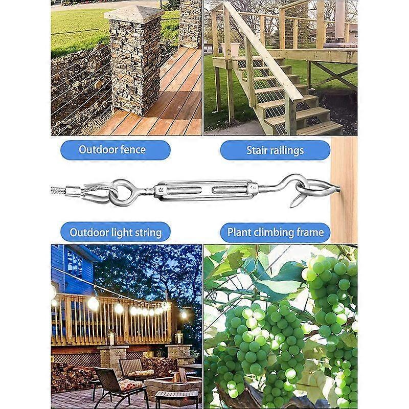 30M Stainless Steel Rope Hanging Kit, Wire Rope Kit, 2mm Coated Stainless Steel Rope, with M5 ...