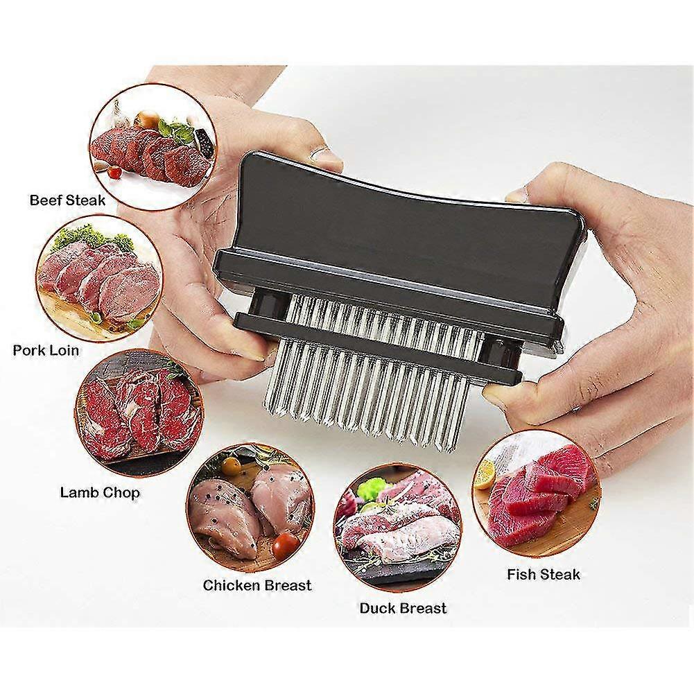 Meat Tenderizer Tool 48 Ultra Sharp Needle Stainless Steel Blades ...