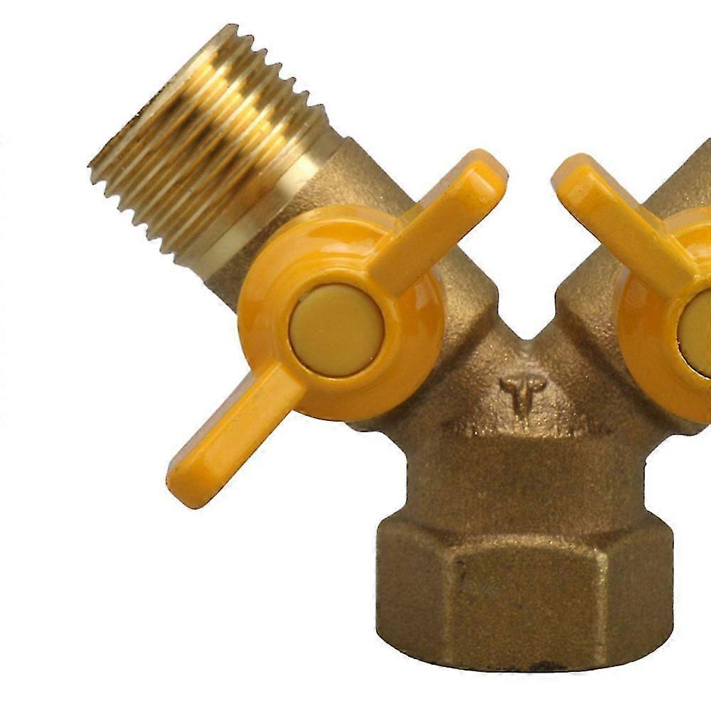2 Way Gas Pipe Connector Splitter Solid Brass Y Piece Joiner Connector ...