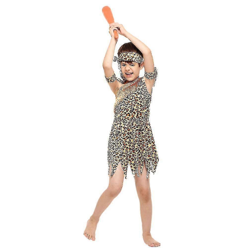 Cave Girl Costume Stone Age Primitive Cosplay For Boys Girls Purim ...