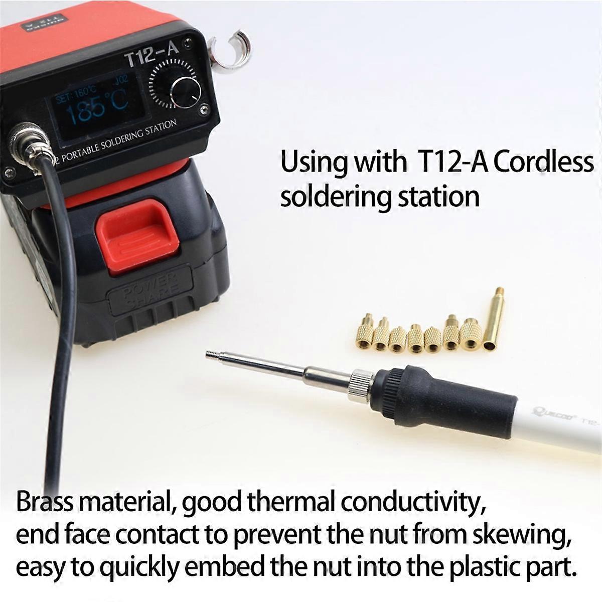 Heat Insert Nut Iron Tip T12 Soldering Iron Tip Insert Internal Thread ...