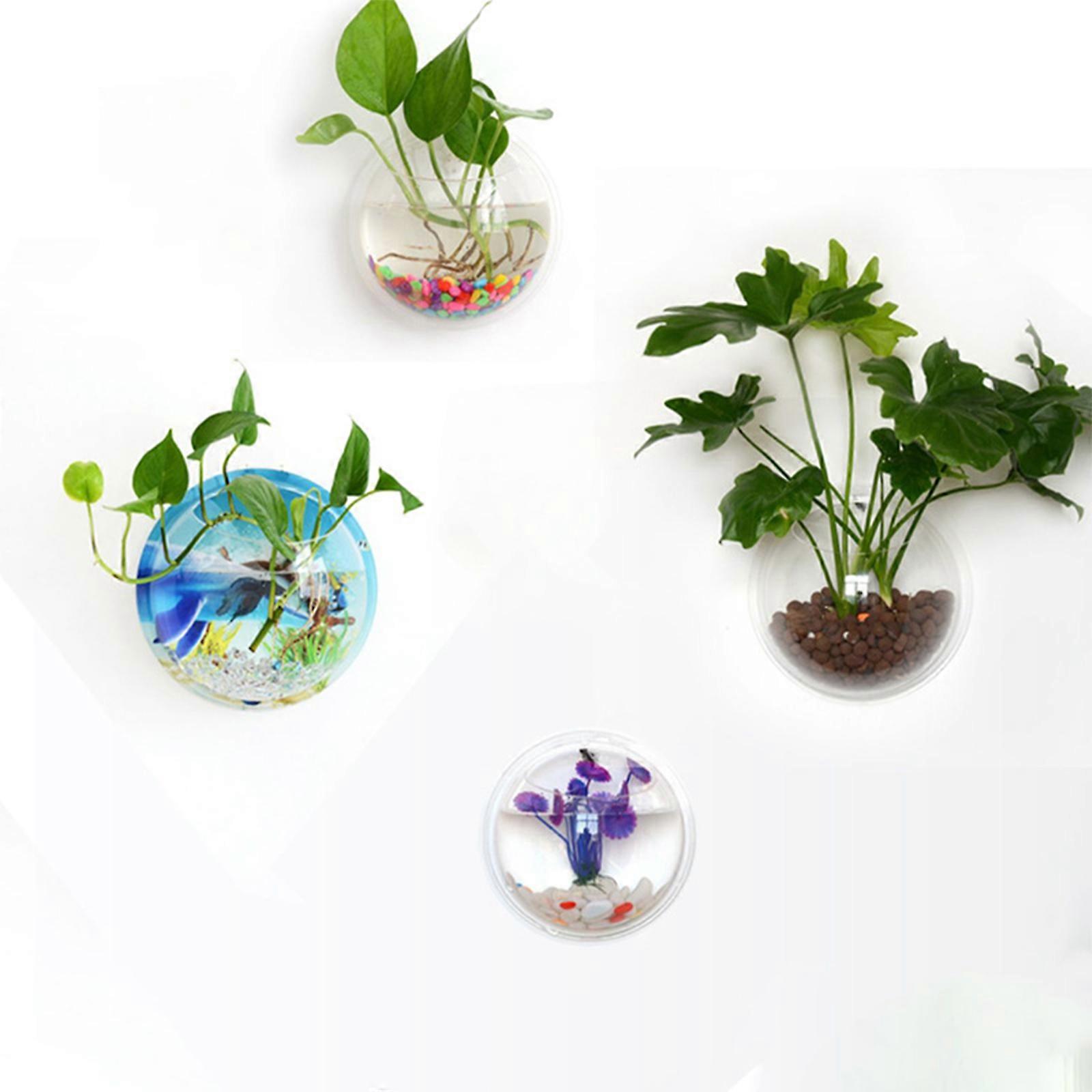 Acrylic Wall Mount Fish Tank Bubble Goldfish Vase Home Decor | Fruugo UK
