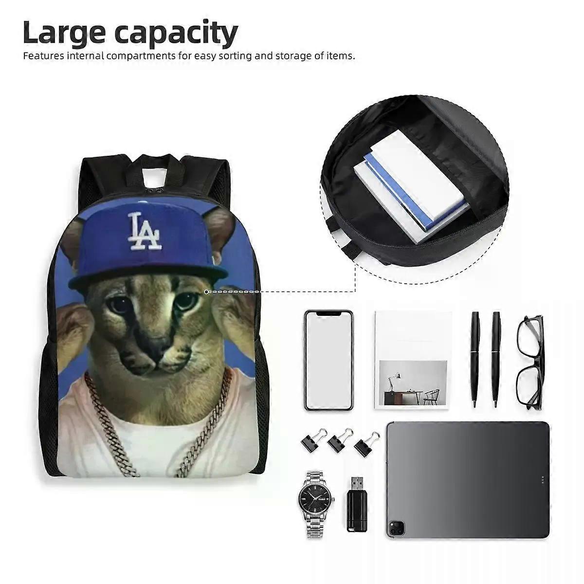 Big Floppa Rapper Meme Backpacks for Men Women Waterproof School Cat ...
