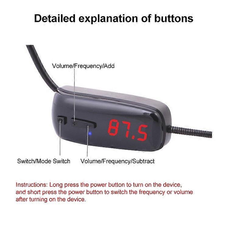 FM Microphone Wireless Headset Small Amplifier Head-Worn Microphone ...