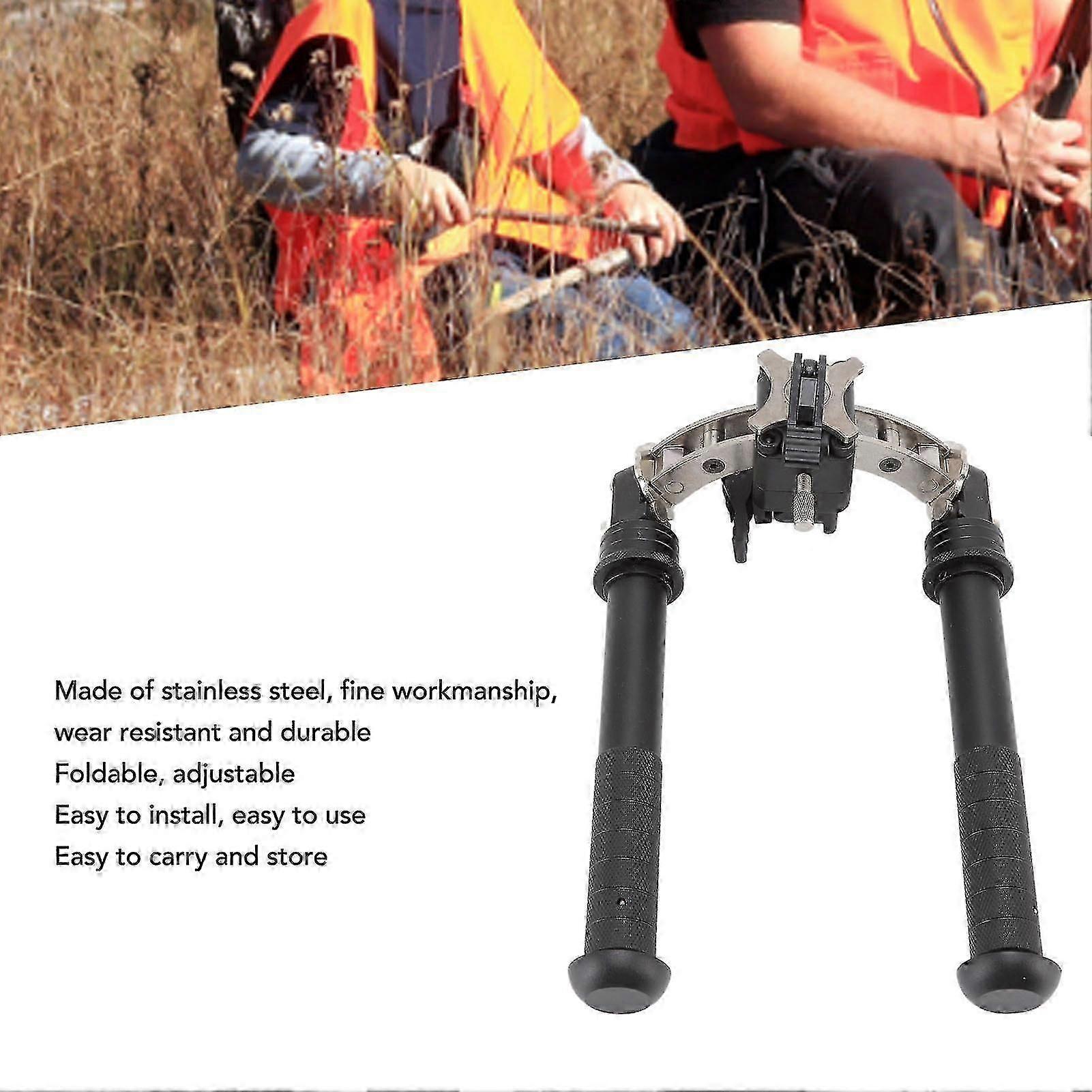 Adjustable Stainless Steel Bipod Stand with Adapter for Hunting and ...