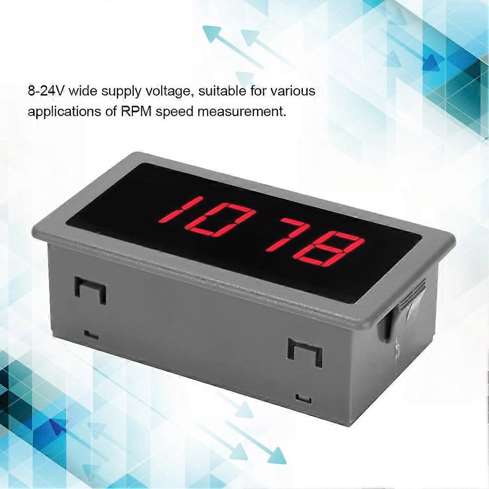 Red 4 Digit LED Motor Tachometer RPM Speed Tester Meter NPN Hall ...