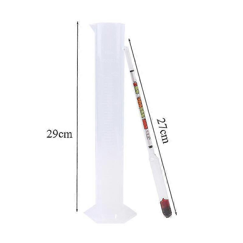 3-Piece Triple Scale Alcohol Hydrometer with Test Jar for Home Brewing ...