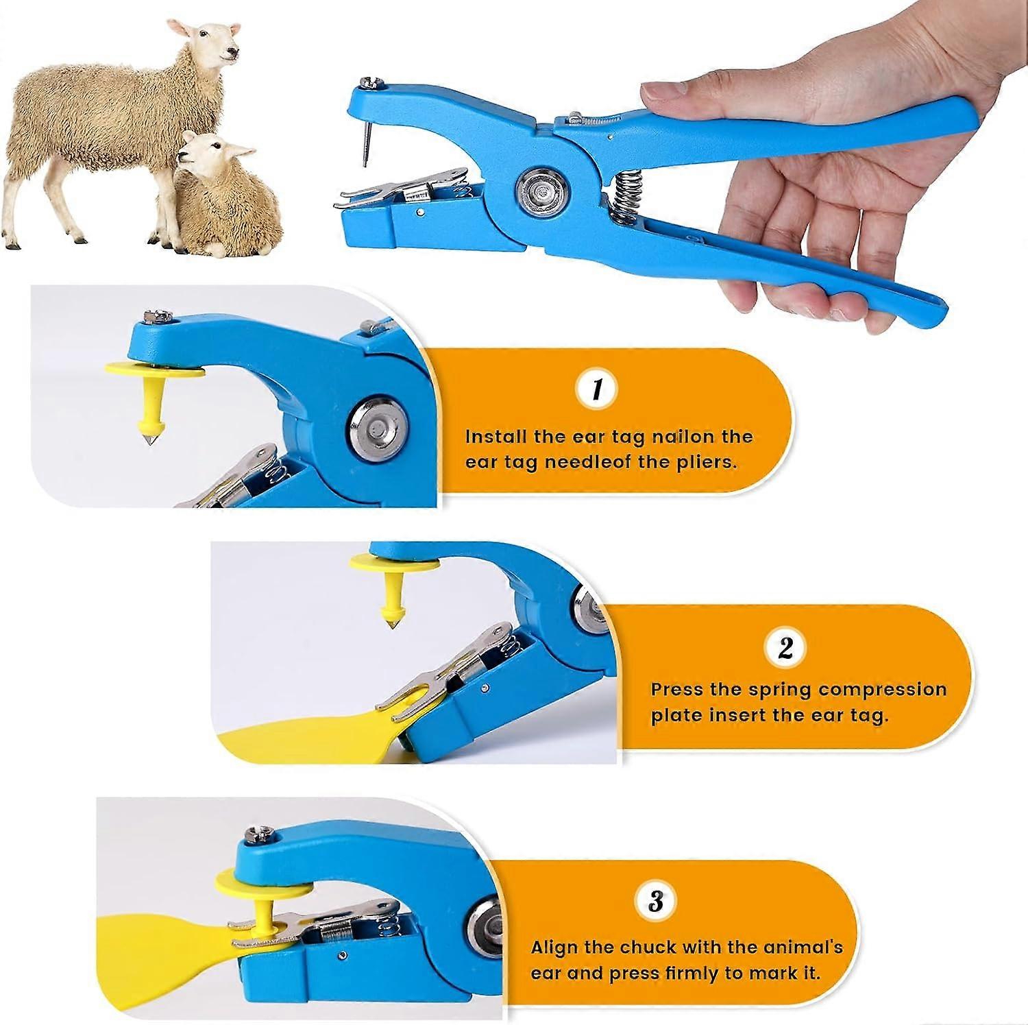 Cattle Ear Tag Applicator Cow Ear Tagger Universal Puncher Livestock ...