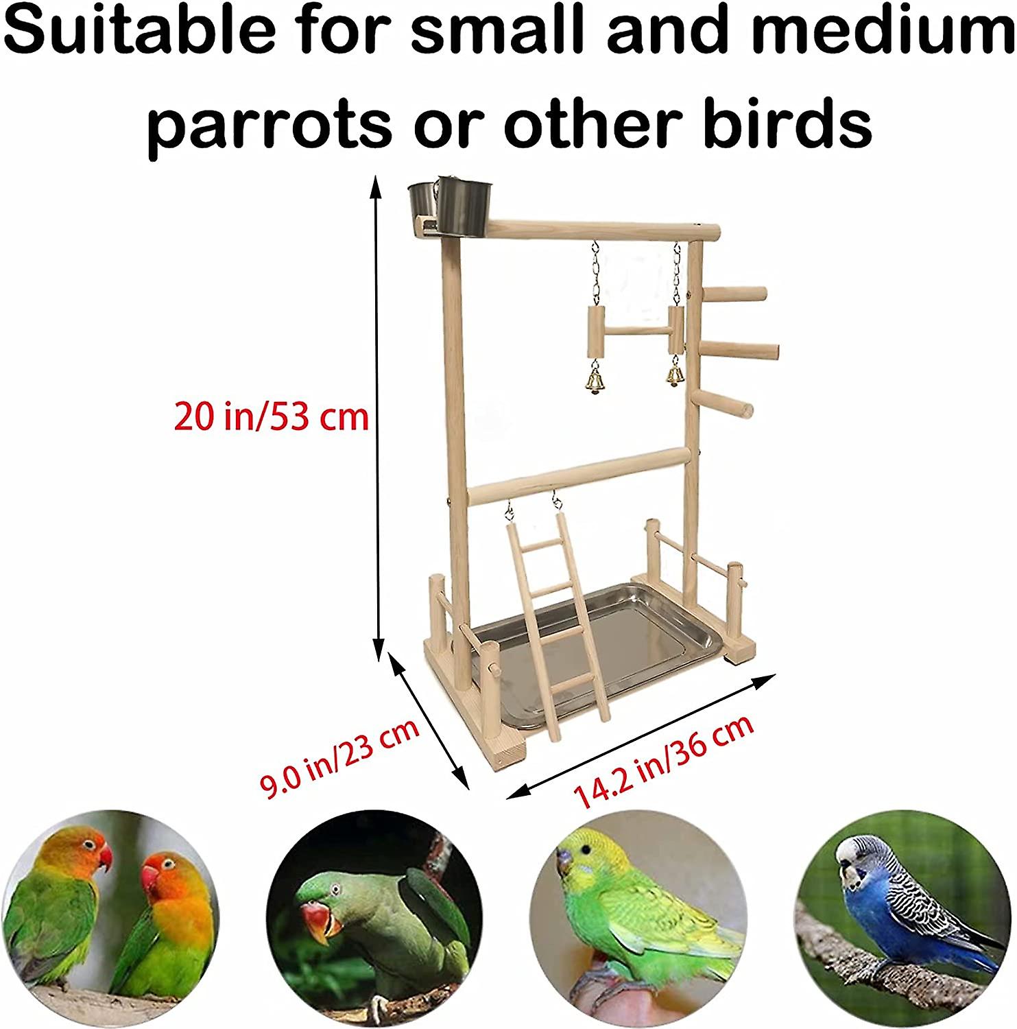 Wooden Parrot Perch, Parrot Playground Ladders And Feeders - Cockatoo ...