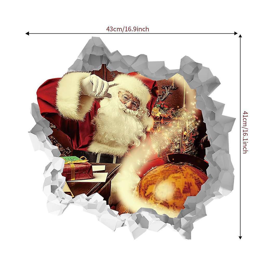 Christmas Tree Wall Stickers Santa Claus Gift Window Glass Sticker ...