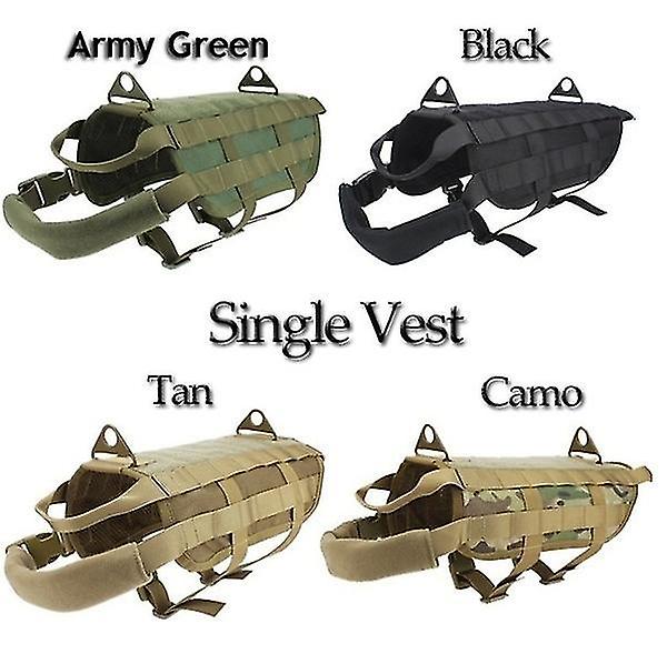 Army Tactical Dog Vests Sets Military Dog Clothes Training Load Bearing ...